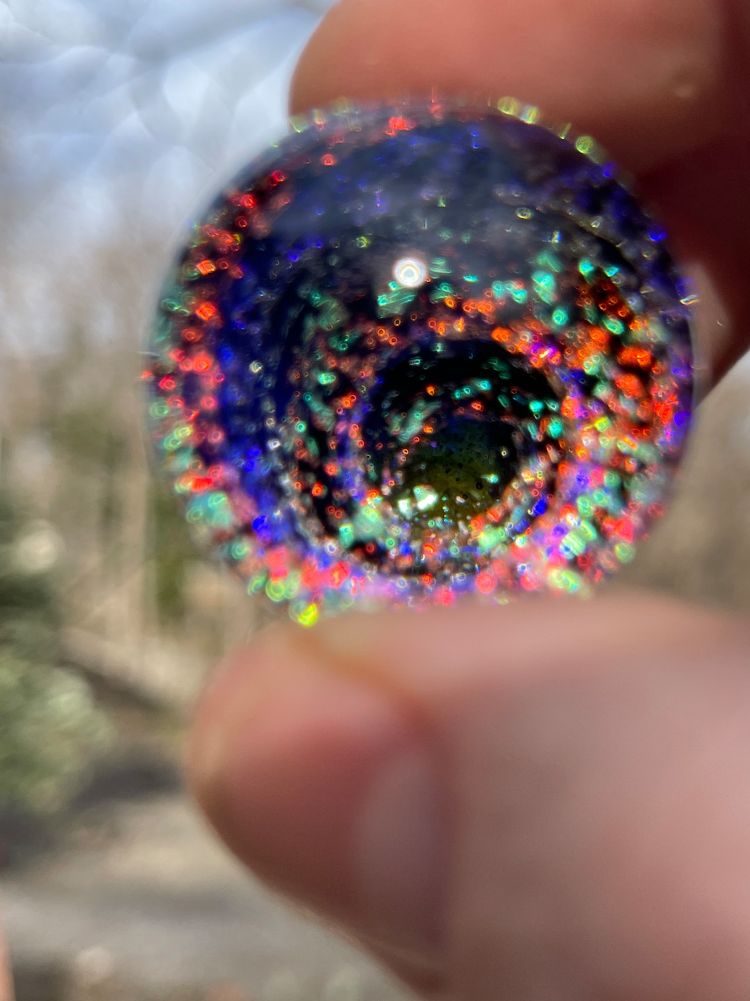 Dichroic Glass Vortex Marble 30mm Artist Direct Signed AJW Gold Red ...