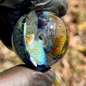 Rainbow Trout Pocket Marble Handmade Blown Art Glass 35mm Fishing Lure ...