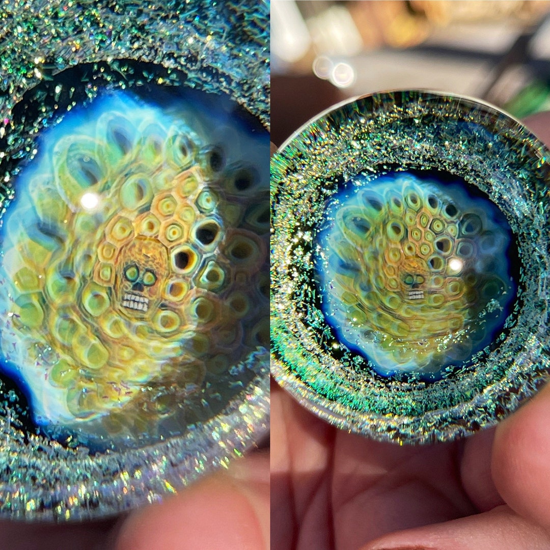 Skull Honeycomb Dichroic Glass Vortex Marble Artist Direct Signed AJW 22 39mm - Etsy