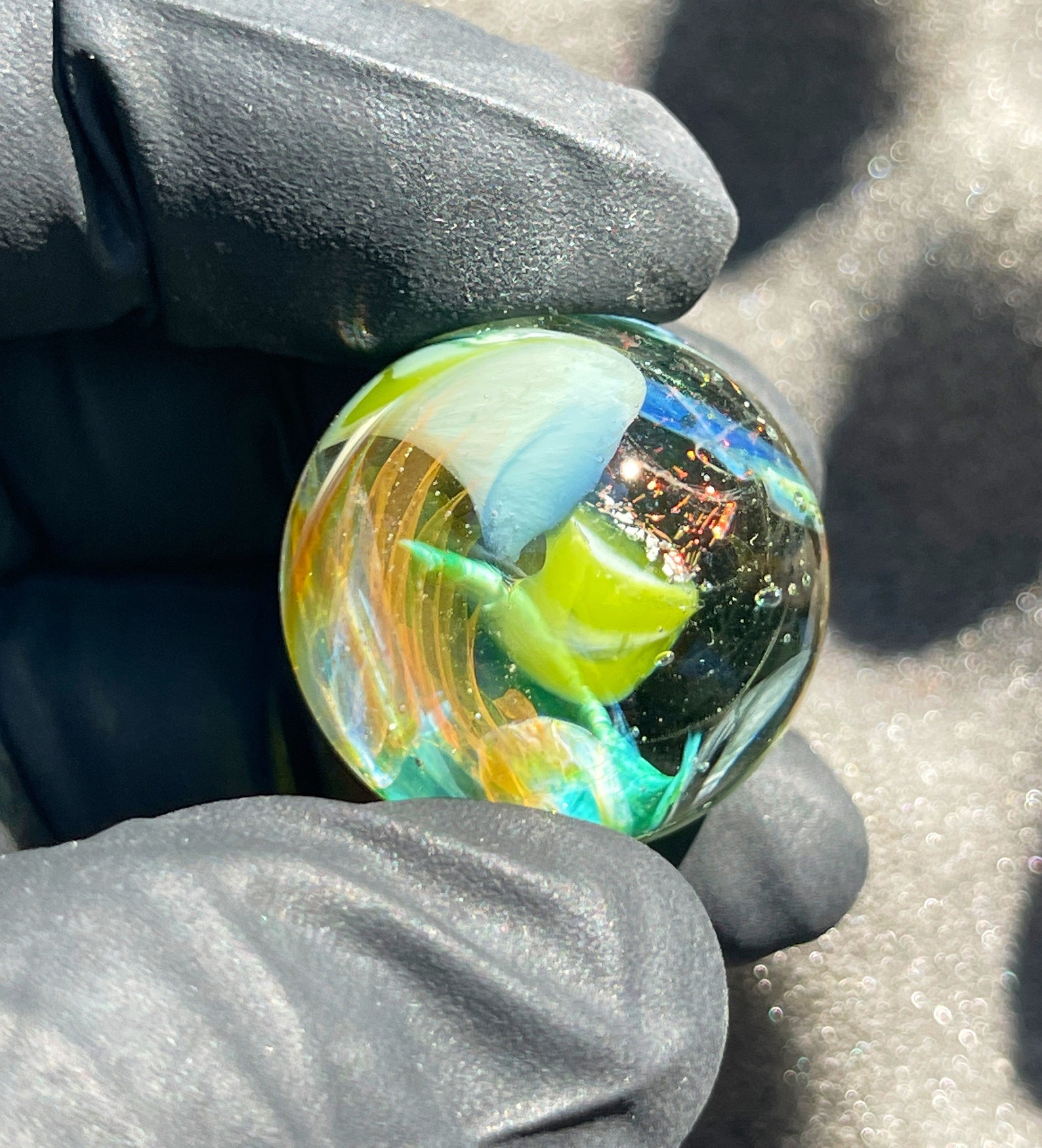 Colorful Swirled Space Marble 26mm Dichro Gold Fumed - Etsy