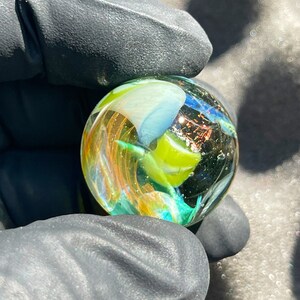Colorful Swirled Space Marble 26mm Dichro Gold Fumed - Etsy