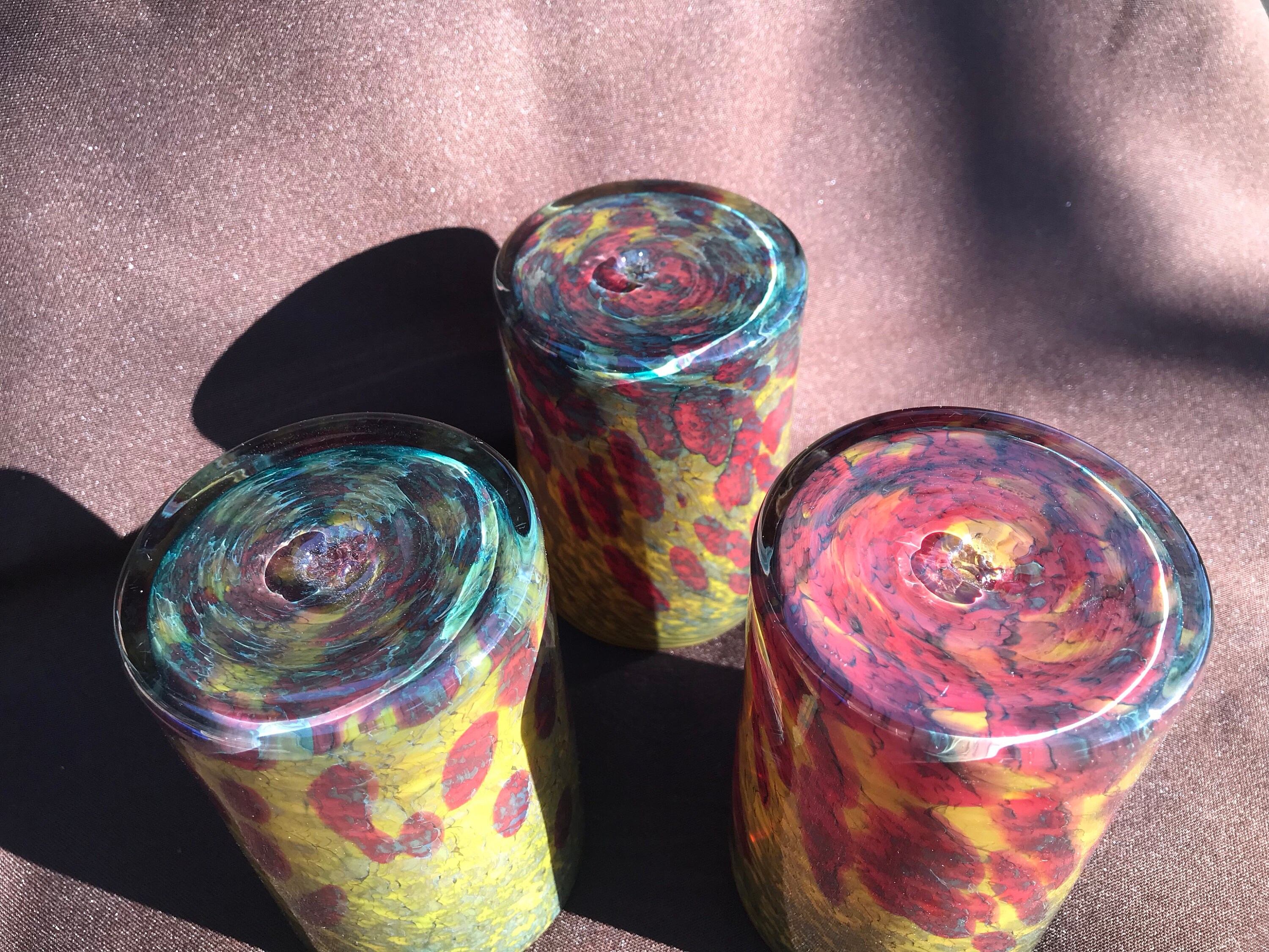 Rocks Glass Colorful Blown Tumbler | Etsy