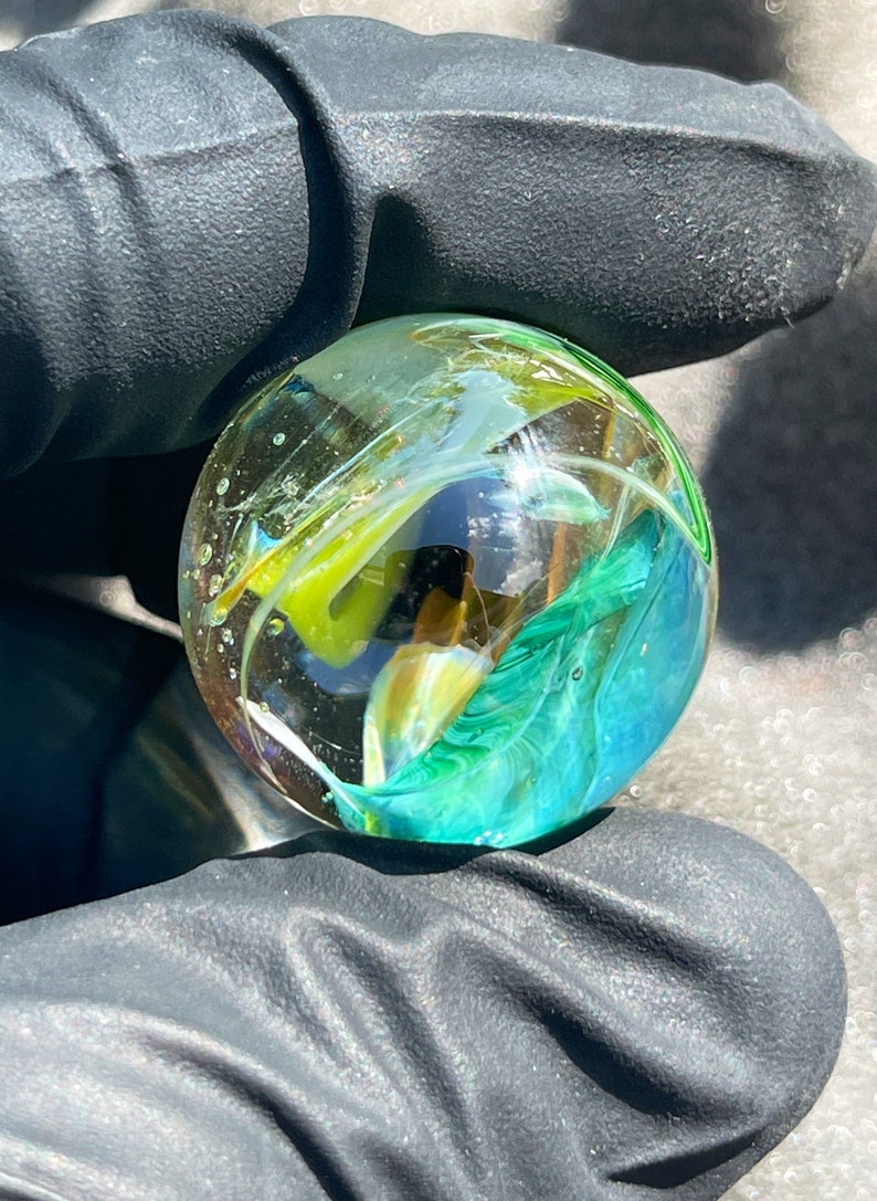 Colorful Swirled Space Marble 26mm Dichro Gold Fumed - Etsy