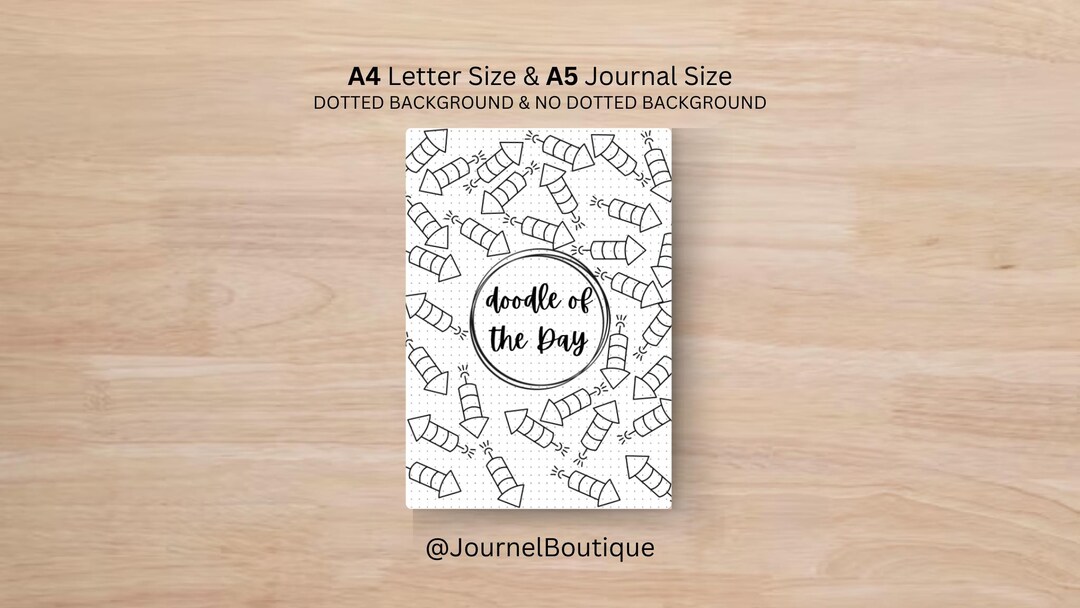 Fireworks Doodle of the Day PRINTABLE Journal Page Planner Page Drawing ...