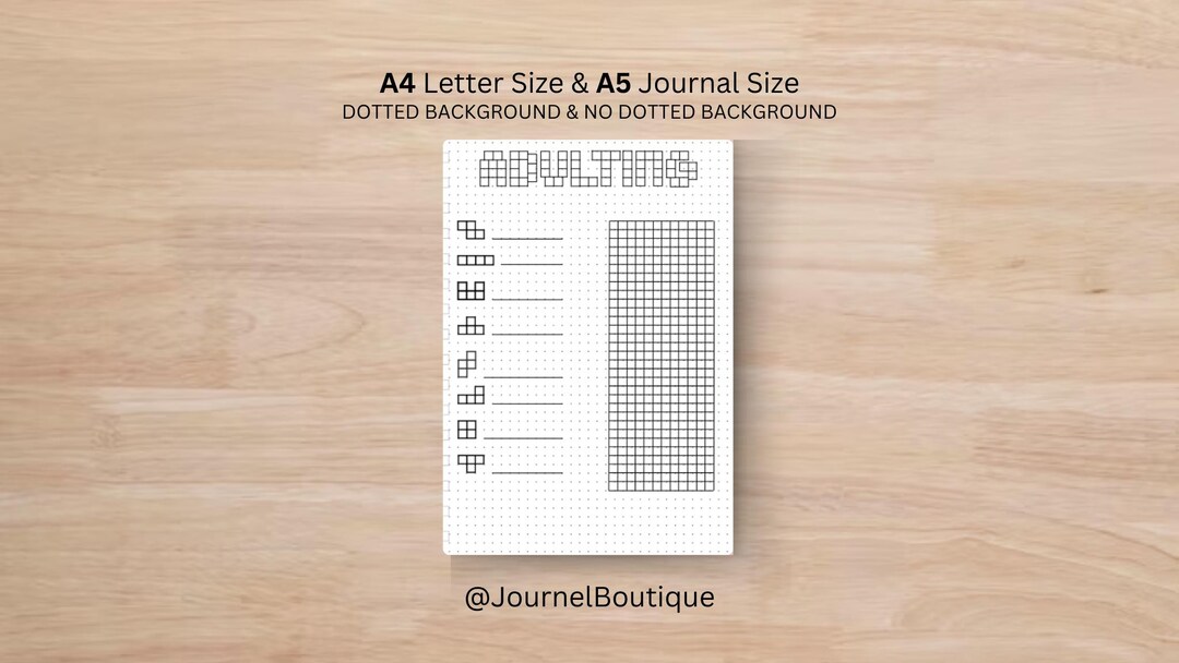 Adulting Tracker PRINTABLE Journal Page Monthly Tracker Fun Habit ...