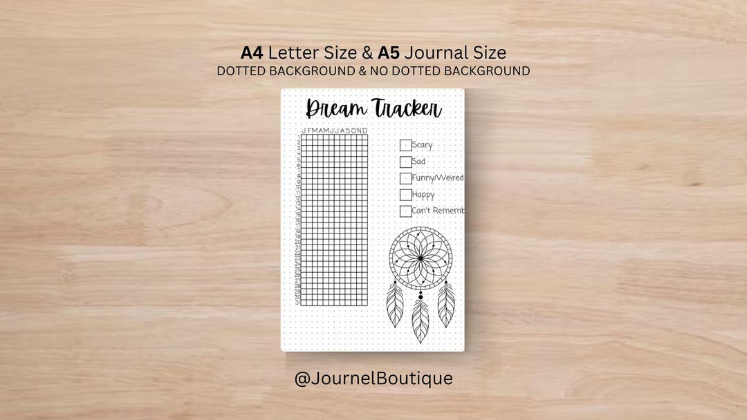 Dream Tracker | PRINTABLE Journal Page | Printable Planner Page | Dream ...
