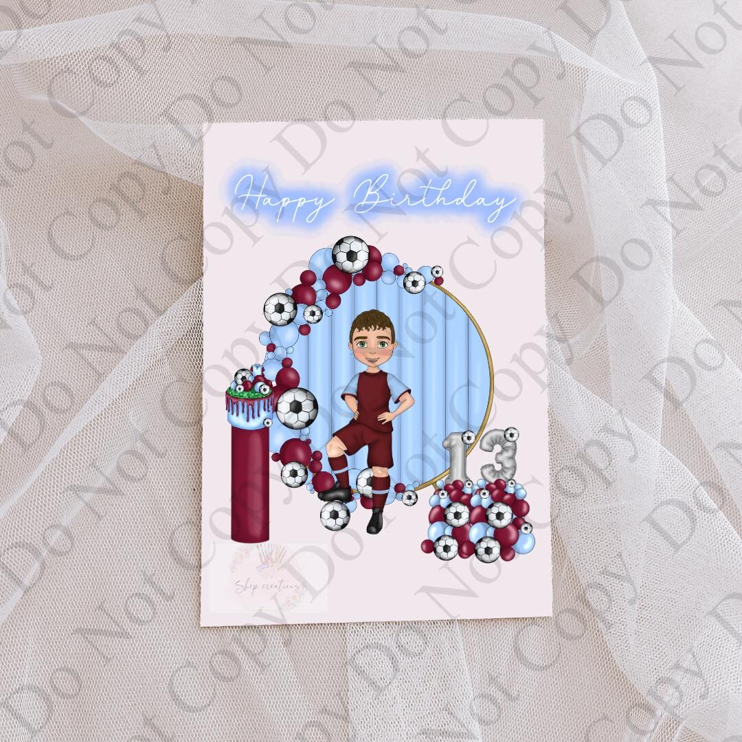 AVFC Inspired Birthday Card - Etsy