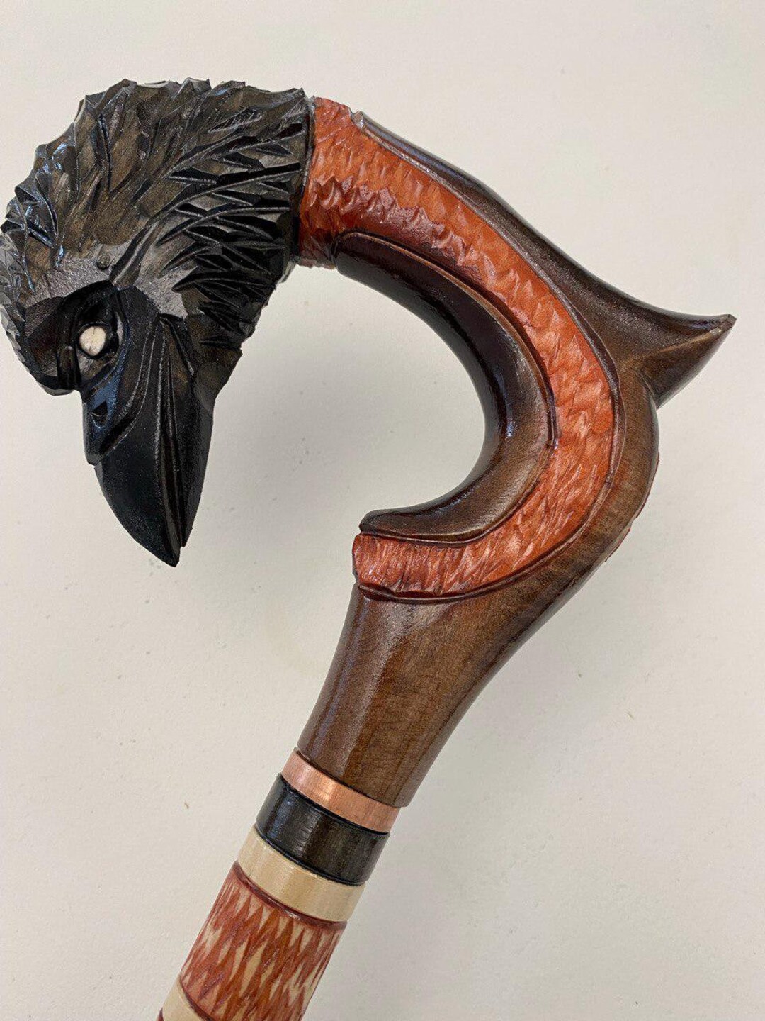 Raven Walking Cane Hand-carved Crow Gothic Modern Style Modern Crazy ...