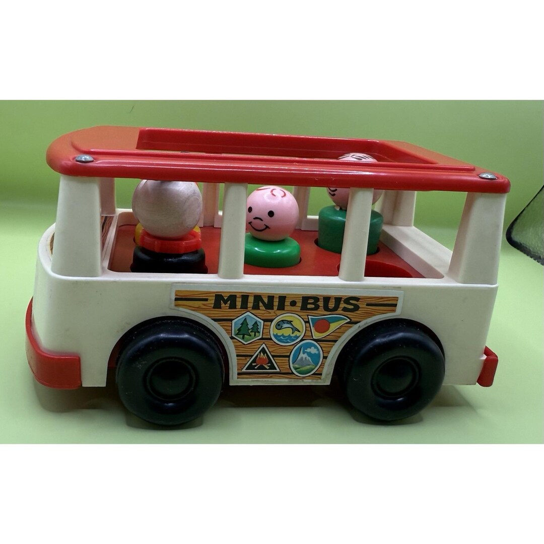 Vintage Fisher Price Little People MINIBUS 1969 #141 4 Figures - Etsy