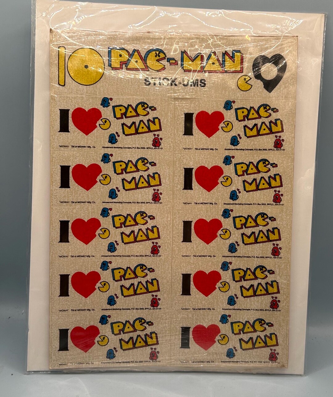 Vtg Pac-man Stick-ums Sticker. Sealed and Boarded/ - Etsy