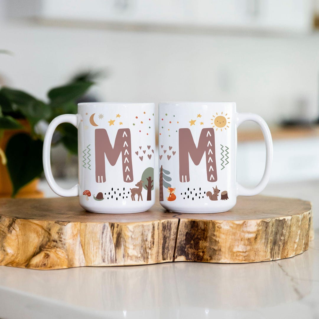 Personalized Monogram Cottagecore Mug, 15oz Mug, Custom Initial Cup ...