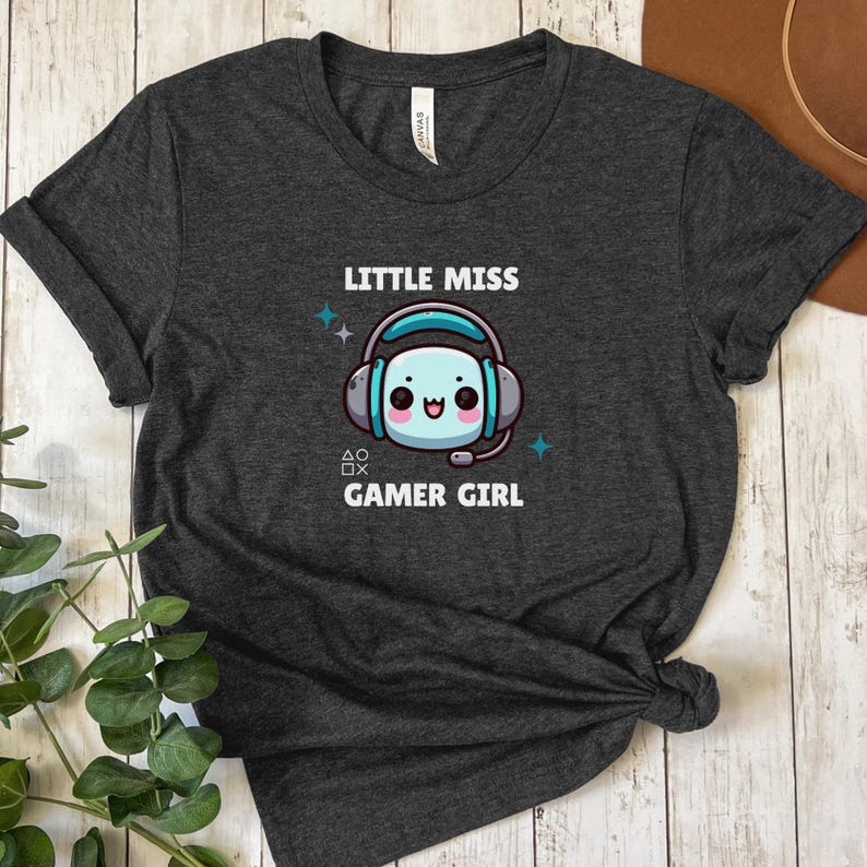 Little Miss Gamer Girl Tee, Cute Gamer T-shirt, Soft Bella Canvas Shirt ...