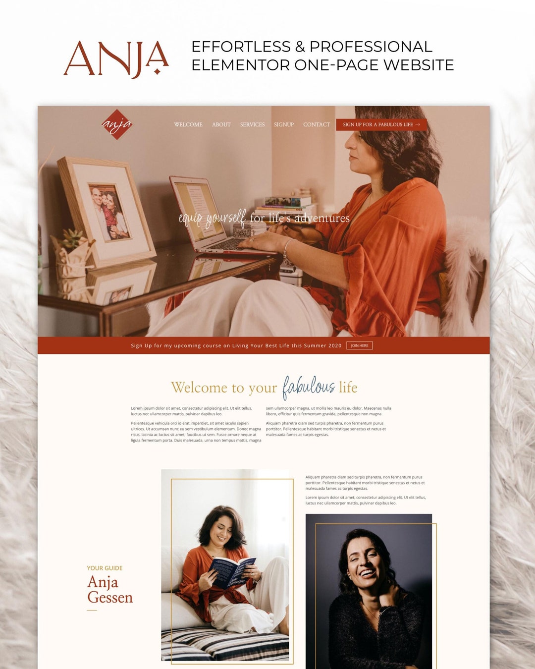 Anja // Modern Elementor One Page Template // Perfect for Coaches ...