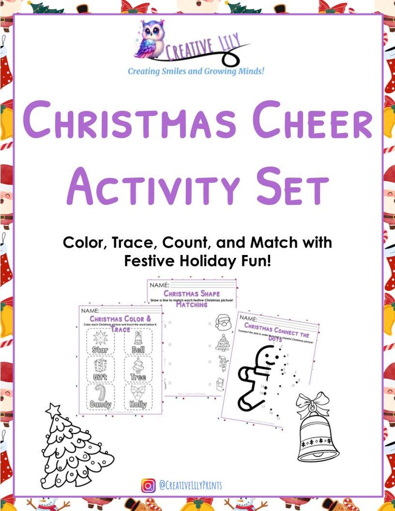 Christmas Cheer Activity Set | Fun Preschool Printables | Color, Count ...