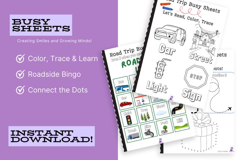 Road Trip Busy Sheets - Etsy