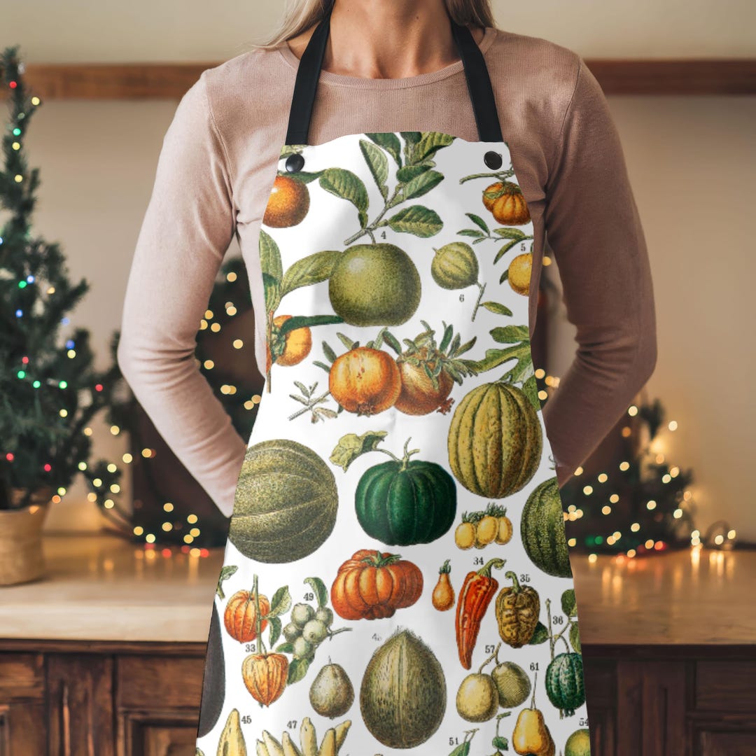 Vegetable Pattern Apron, Vintage Vegetable Apron, Retro Apron, Baking ...