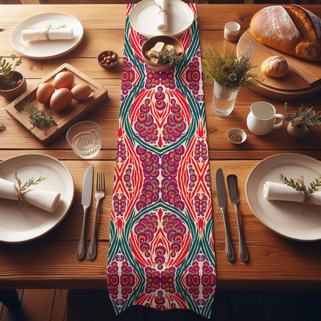 Art Deco Table Runner, Art Nouveau Dining Decor, Abstract Art Table ...