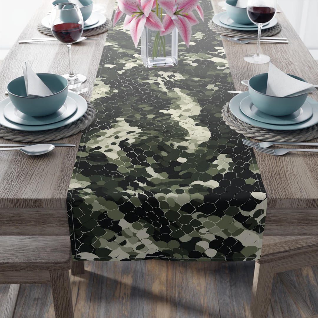 Emerald Snakeskin Table Runner, Exotic Table Runner, Snakeskin Table ...