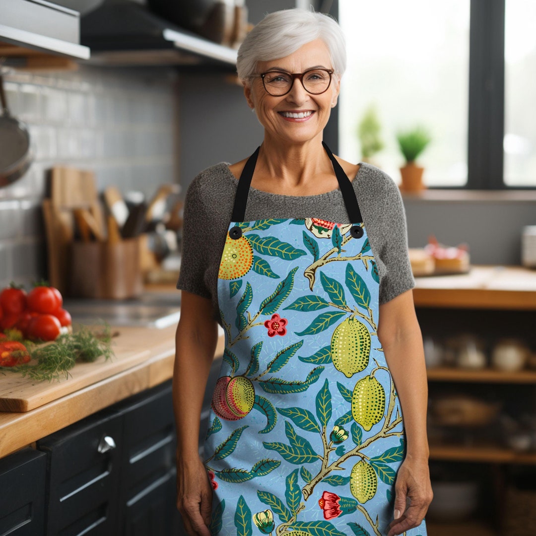 William Morris Four Fruits Pattern Apron, Baking Gift, Housewarming ...