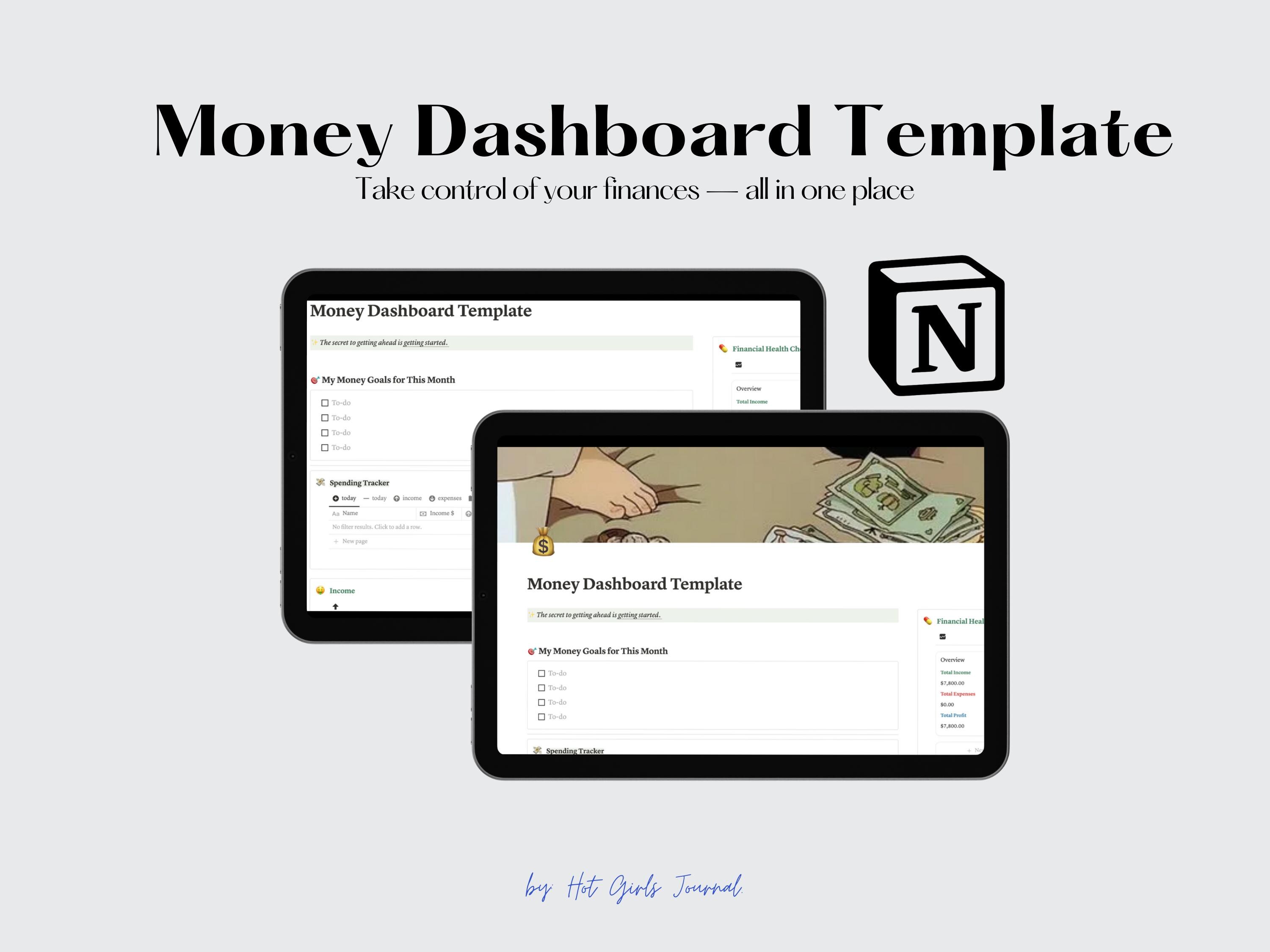 Notion Money Dashboard Template | Budget Tracker | Expense & Income ...