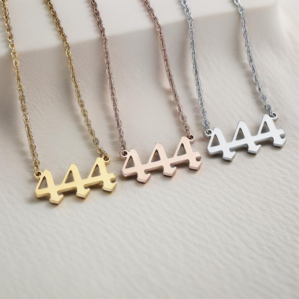 Stylish Gold Lucky Angel Numbers Necklace 777 Pendant for Women Unique ...