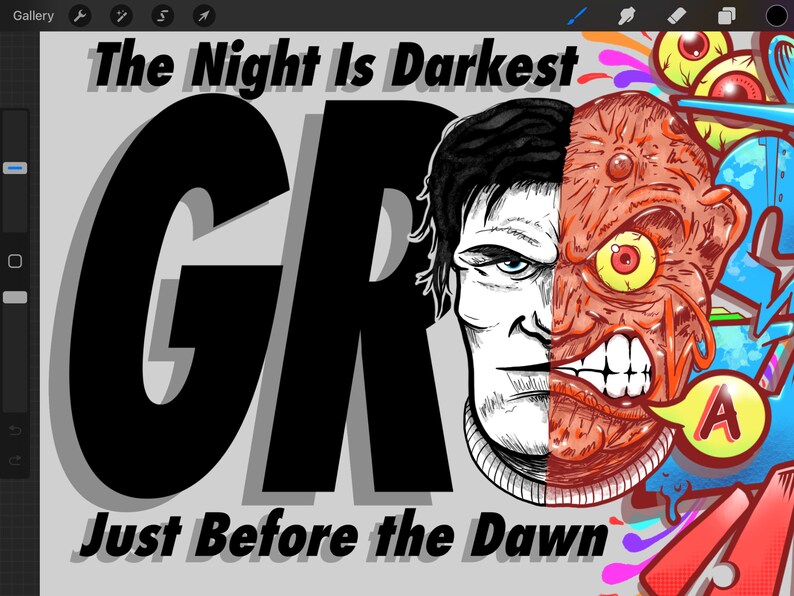 The Dark Knight - Two Face - Graffiti Art - Etsy