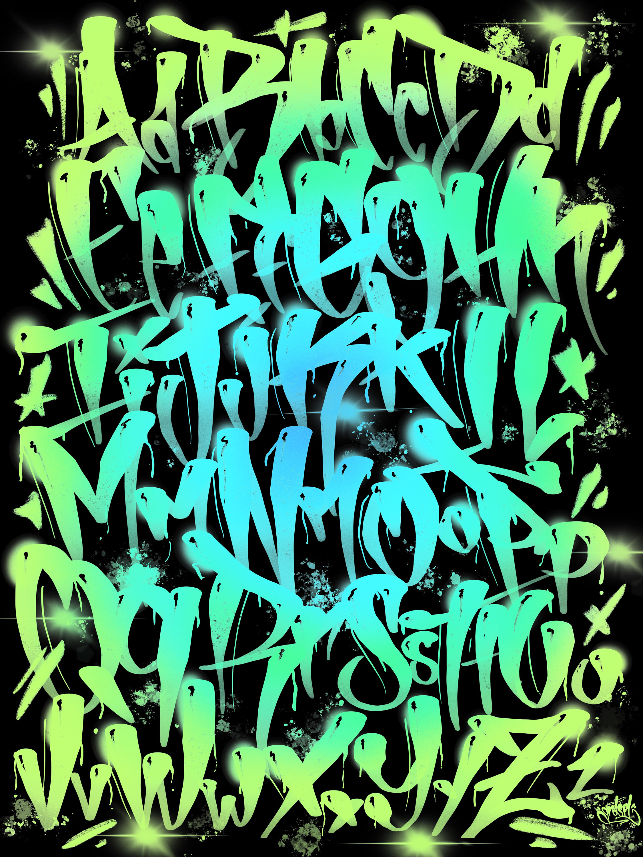 Graffiti Alphabet Handstyle Abc's - Etsy