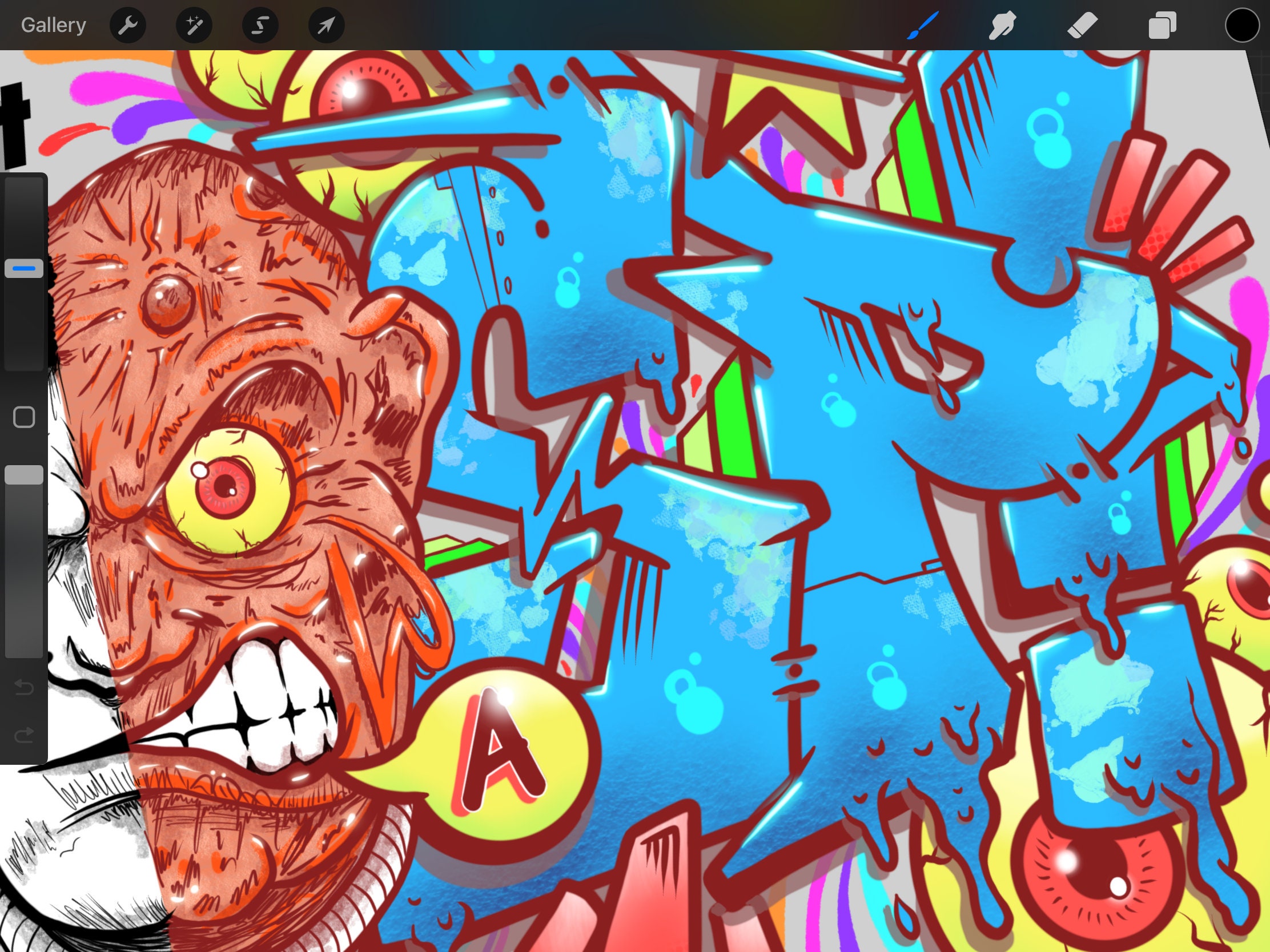 The Dark Knight - Two Face - Graffiti Art - Etsy