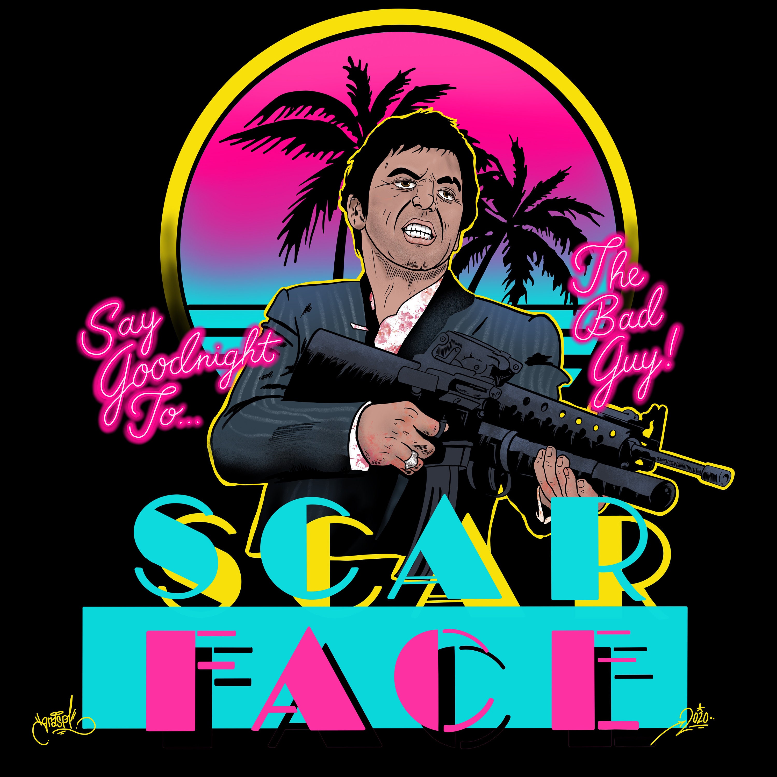 Scarface Miami Vice Mashup - Etsy