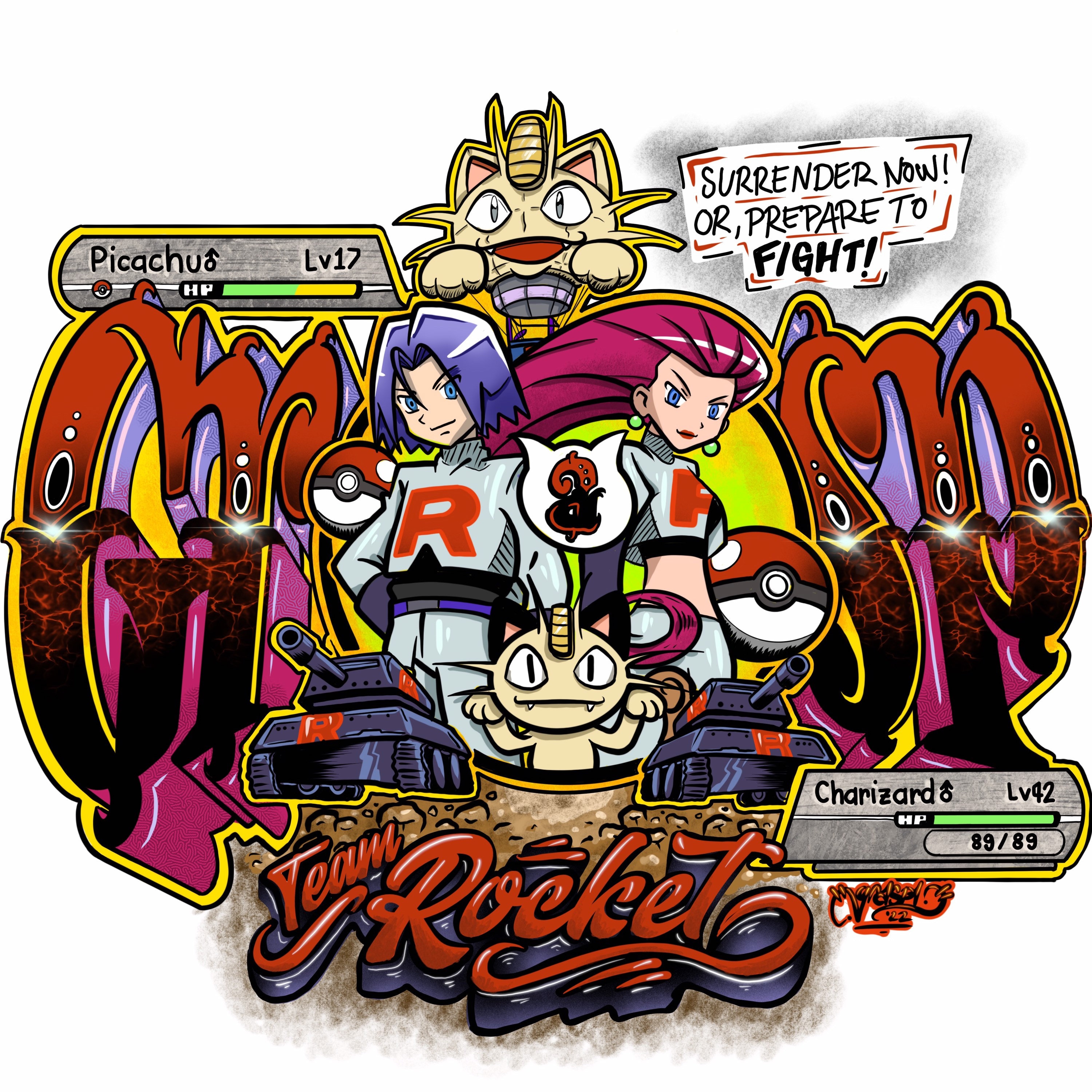 Team Rocket Pokémon Graffiti Art - Etsy
