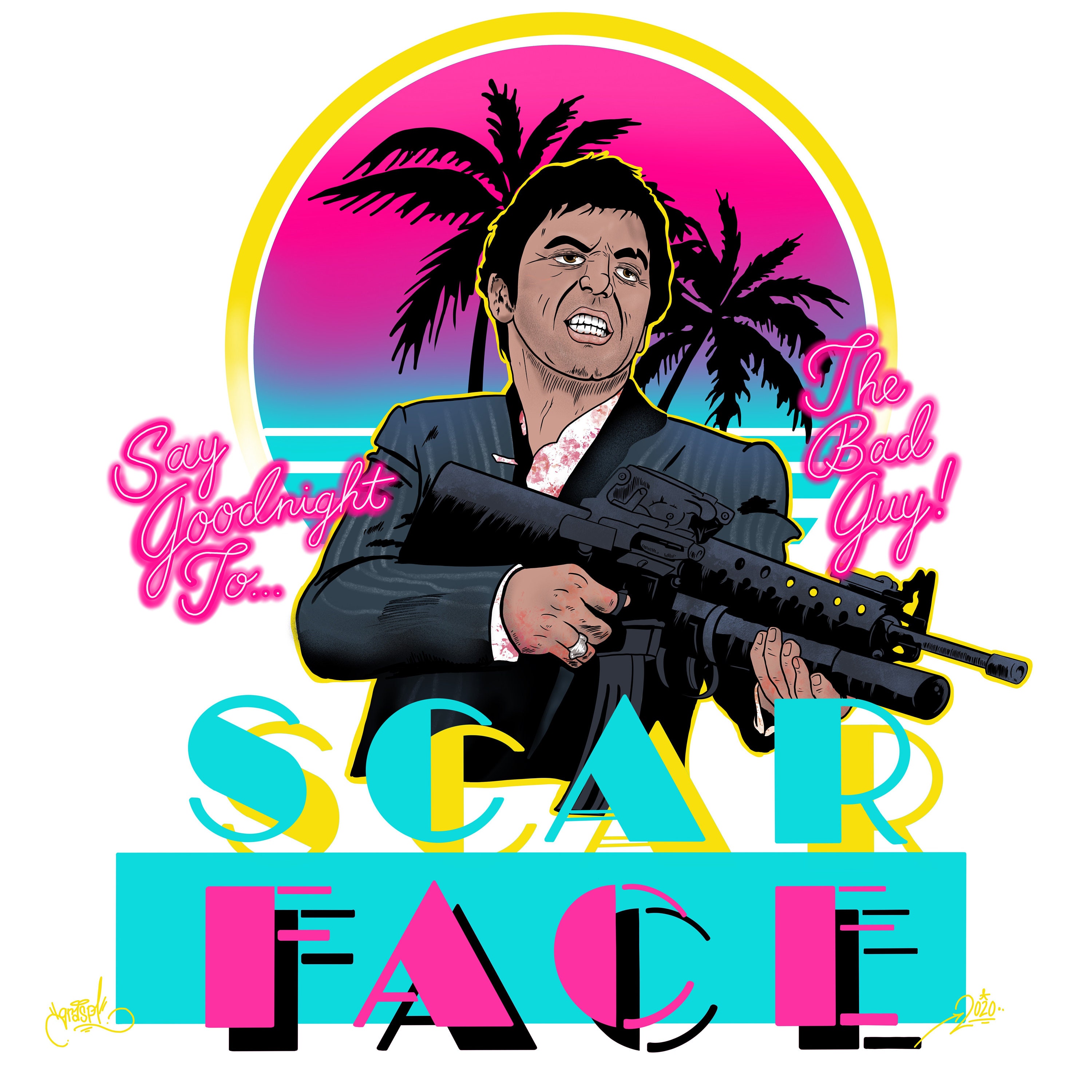 Scarface Miami Vice Mashup - Etsy