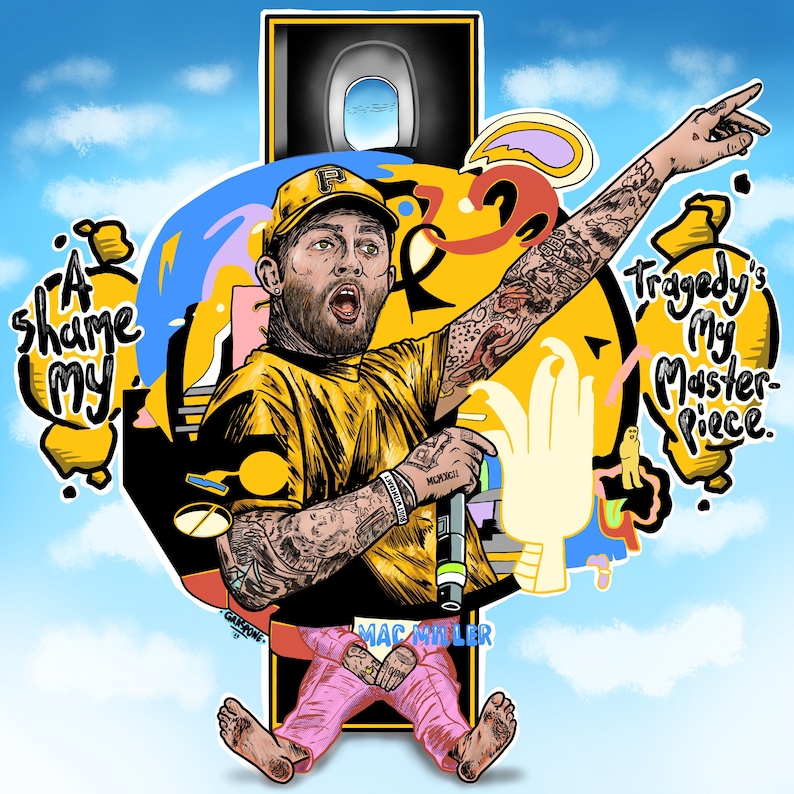 Mac Miller Faces Swimming Graffiti Art - Etsy