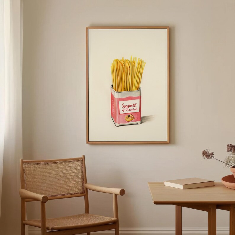 Spaghetti Poster , Retro Wall Art, Digital Art Prints, Digital Download ...