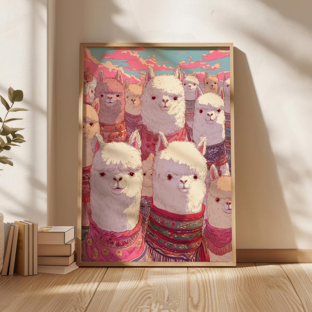 Alpacas and Llamas, Whimsical, Digital Poster Download - Etsy