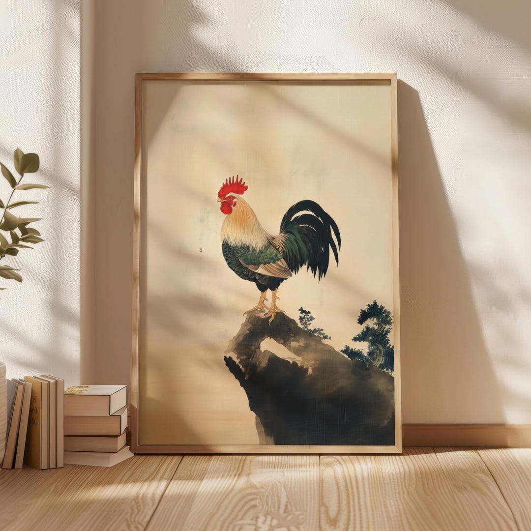 Ohara Shoson Style Chicken Print: Vintage Japanese Bird Art (digital ...