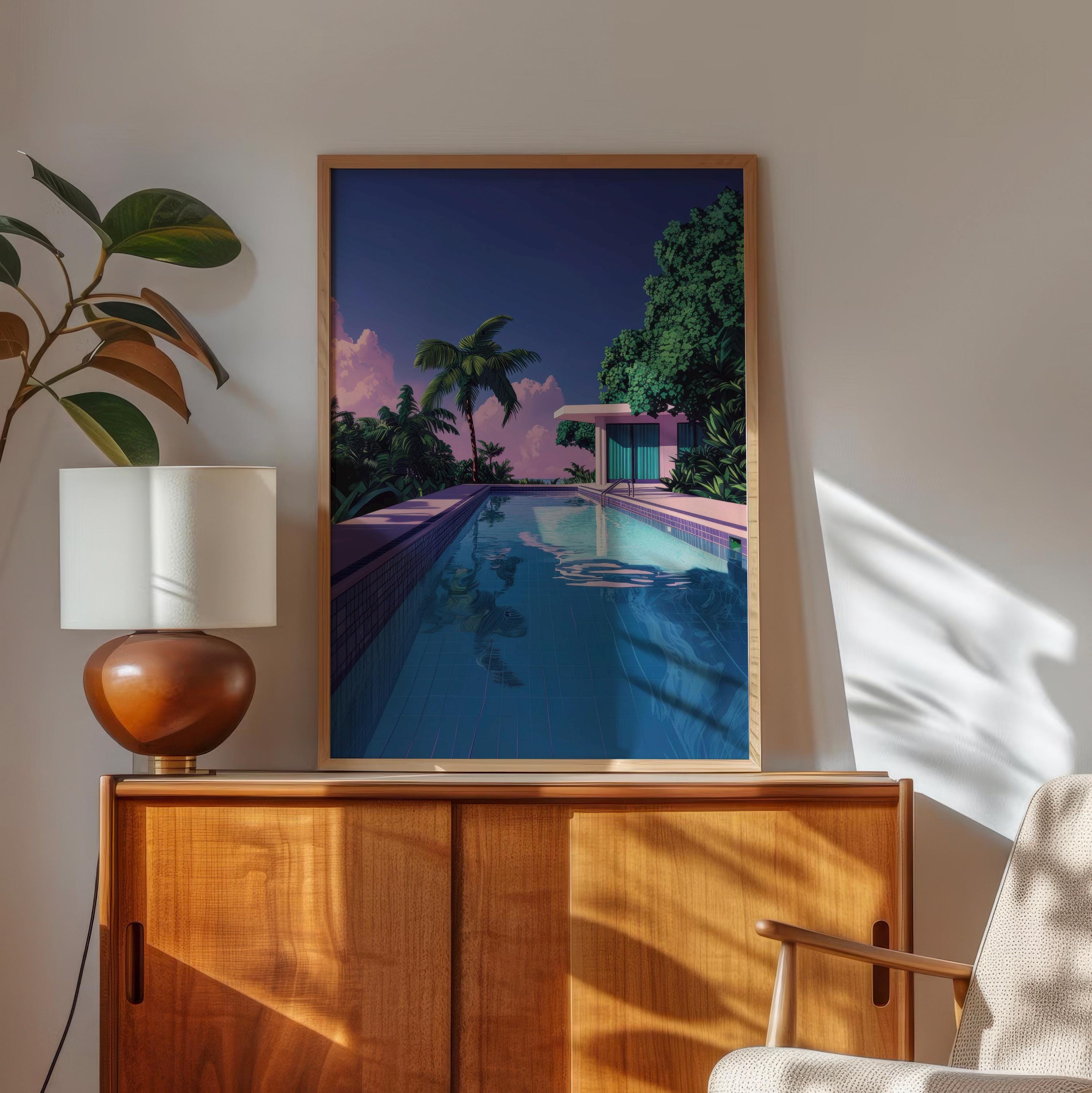 Hiroshi Nagai Style Pool Art Print: Modern Home Decor (digital Download ...