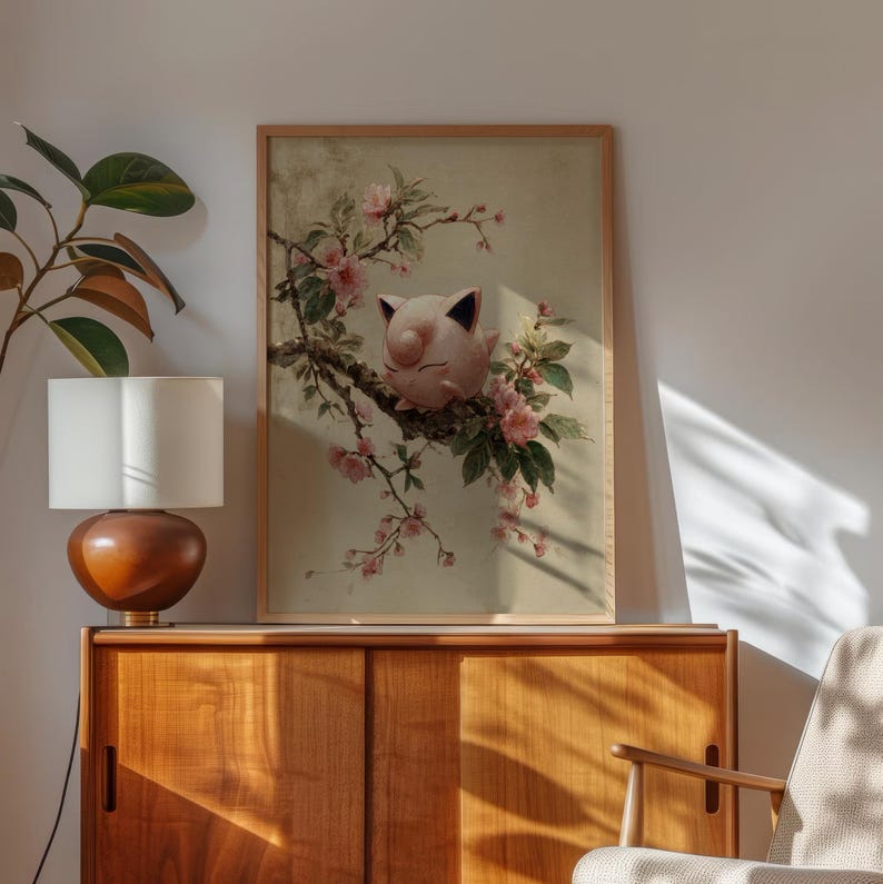 Jigglypuff, Vintage Floral, Digital Poster Download - Etsy