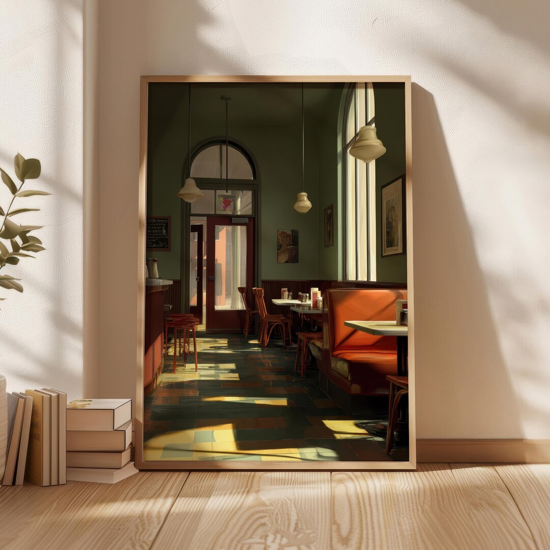 Cafe Interior, Edward Hopper Style, Digital Poster Download - Etsy