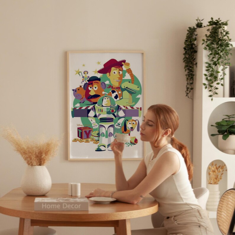 Toy Story Characters, Colorful Cartoon, Digital Poster Download - Etsy