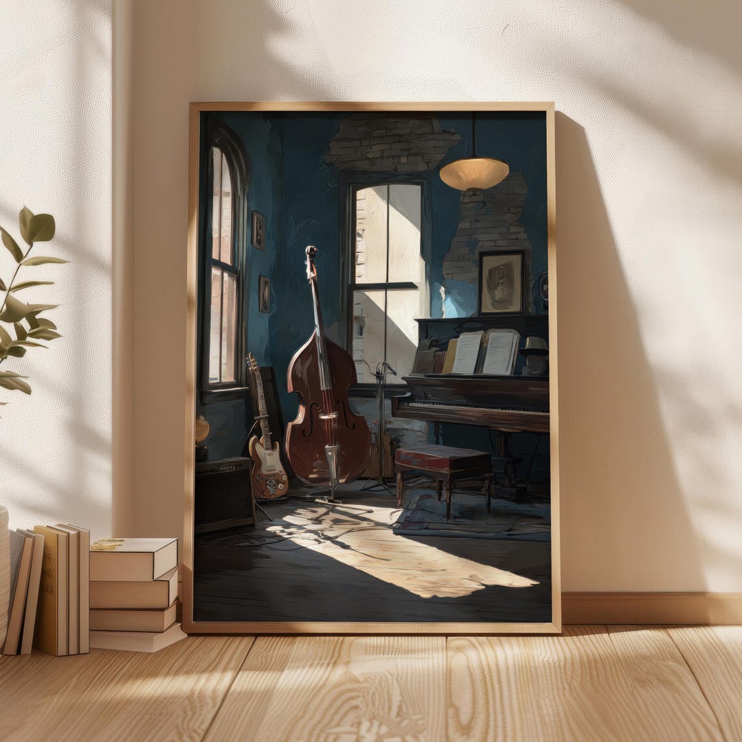 Jazz Instruments in Light, Edward Hopper Style, Digital Poster Download ...