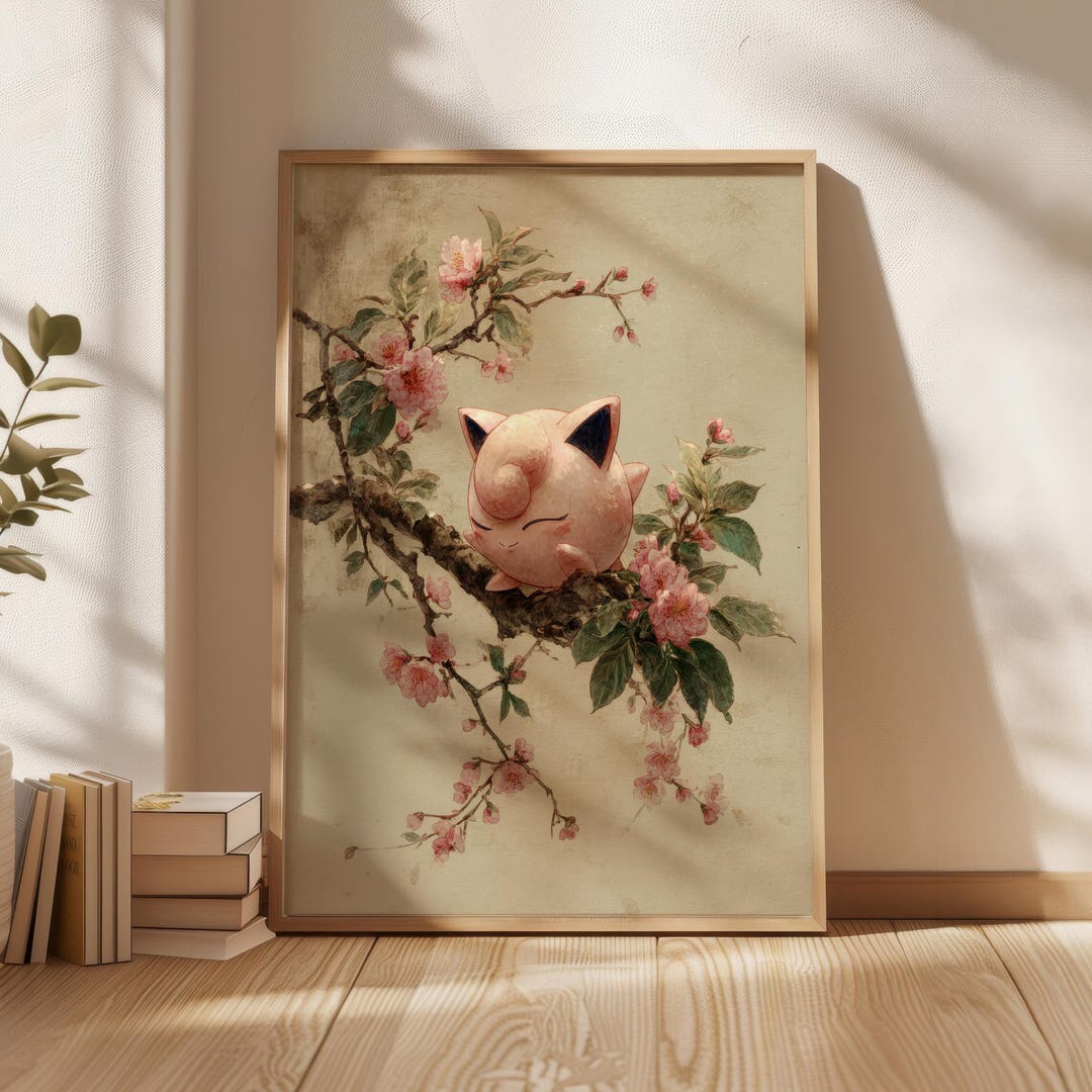 Jigglypuff, Vintage Floral, Digital Poster Download - Etsy