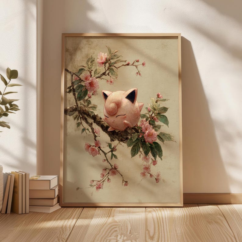 Jigglypuff, Vintage Floral, Digital Poster Download - Etsy