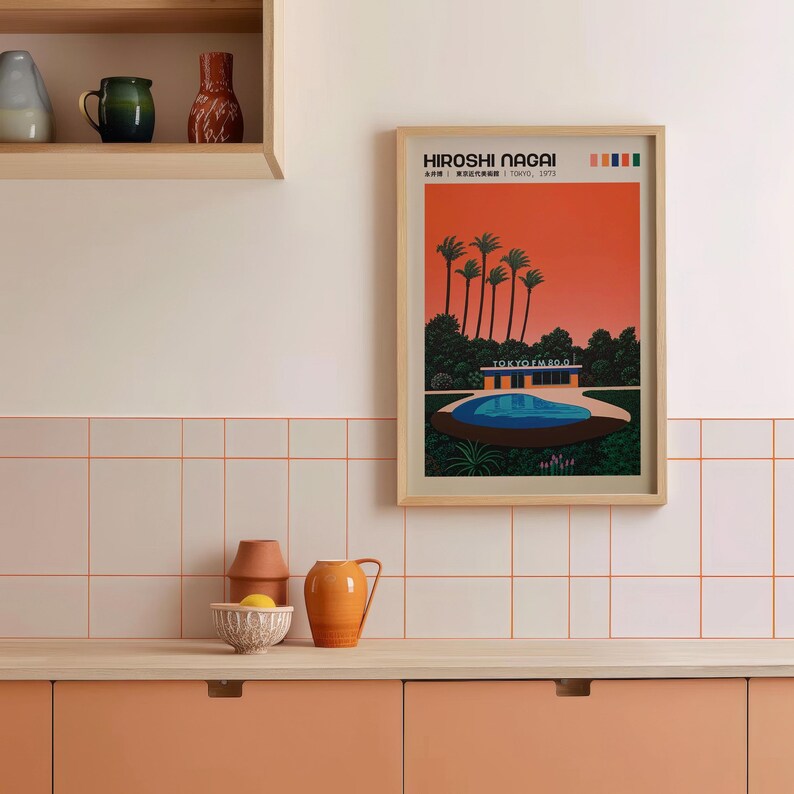 Hiroshi Nagai Art Print: Tokyo Pool Scene - Etsy