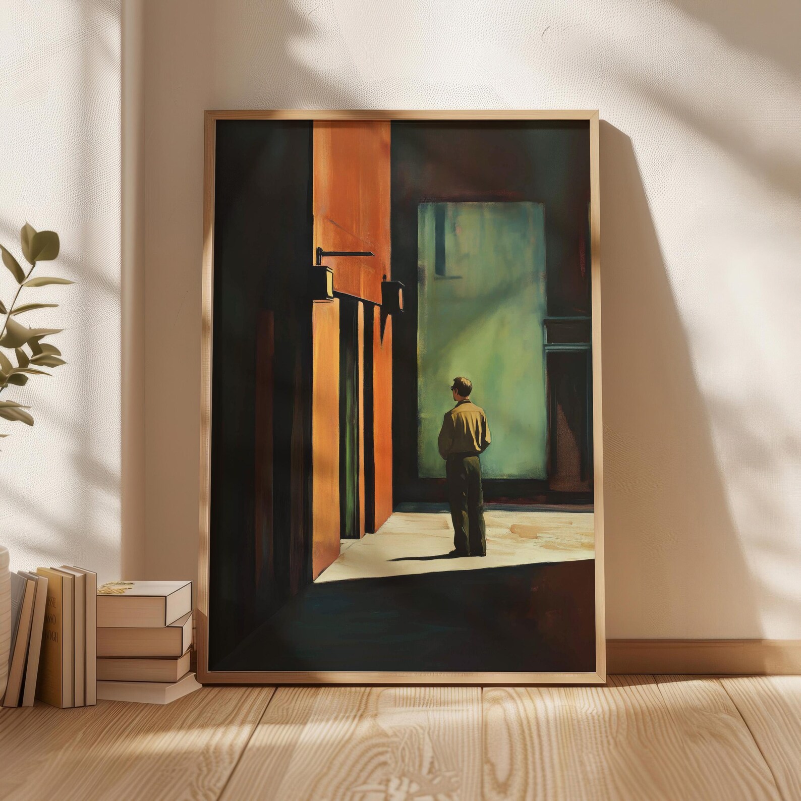 Edward Hopper Style Single Man Poster , Edward Hopper Style Wall Art ...