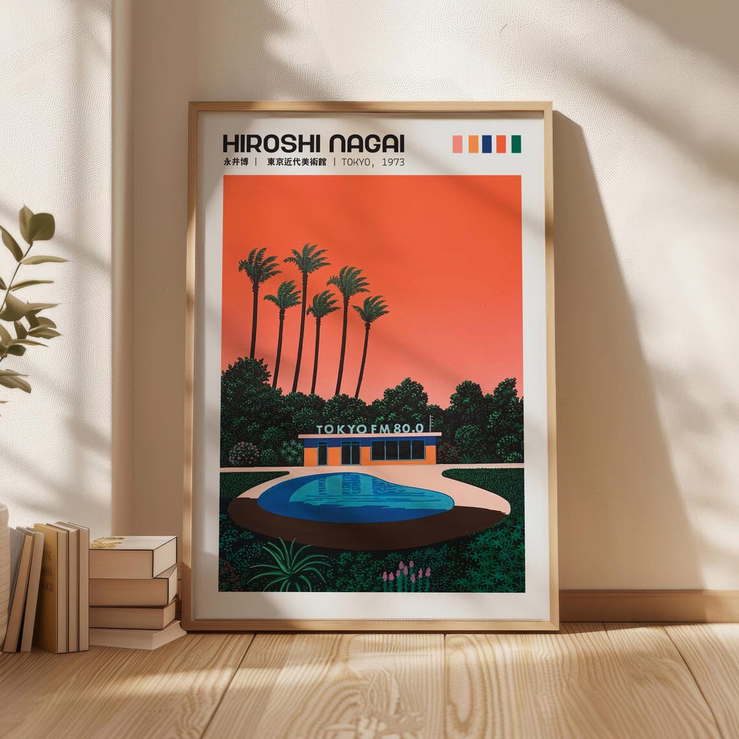Hiroshi Nagai Art Print: Tokyo Pool Scene - Etsy