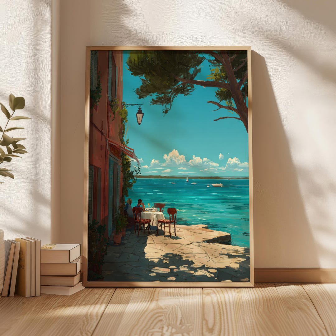 Coastal Café Scene, Edward Hopper Style, Digital Poster Download - Etsy ...