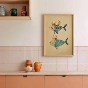 Colored Fishes Poster, Nursery Decoration, Child Room Wall Art, Baby ...