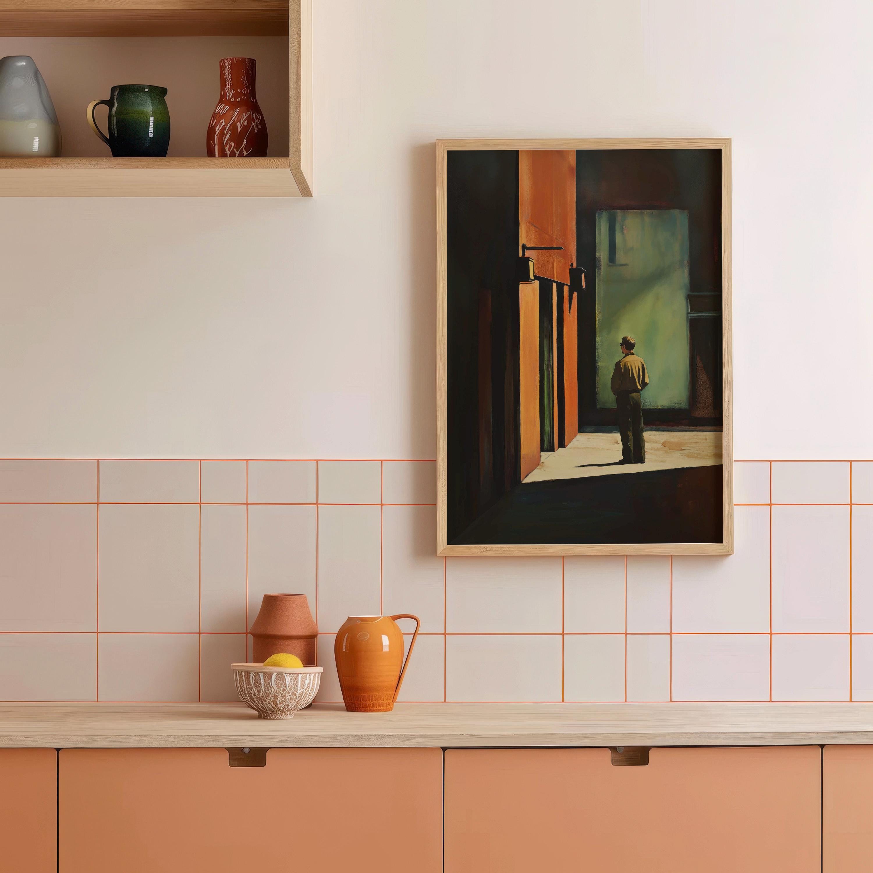 Edward Hopper Style Single Man Poster , Edward Hopper Style Wall Art ...