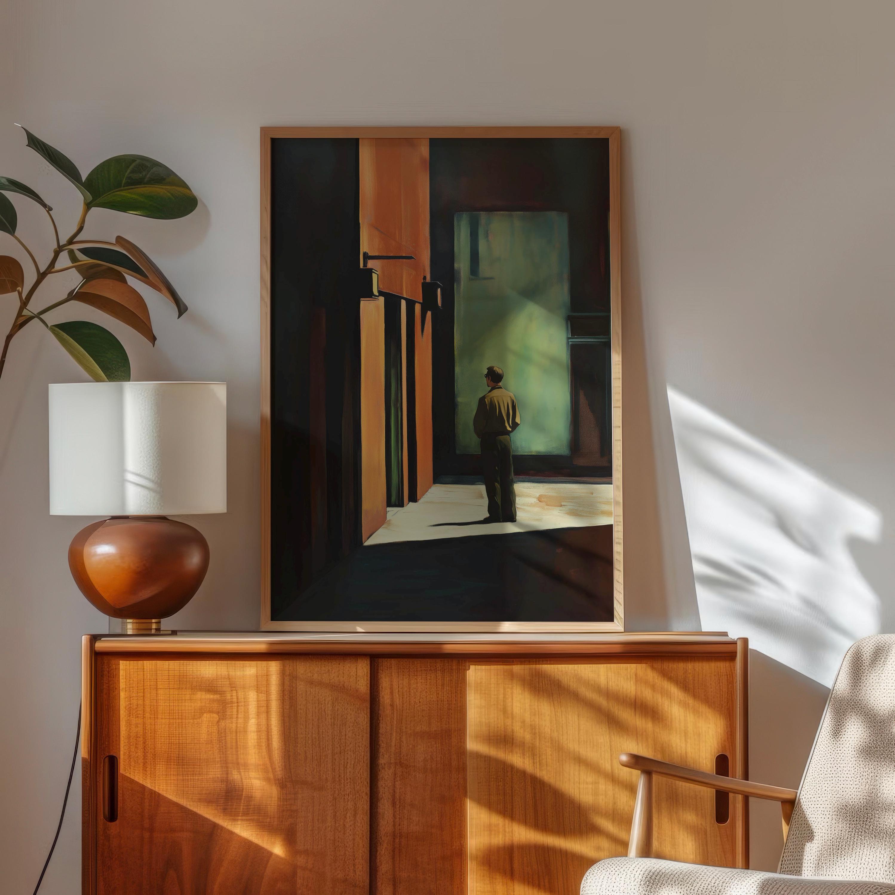 Edward Hopper Style Single Man Poster , Edward Hopper Style Wall Art ...