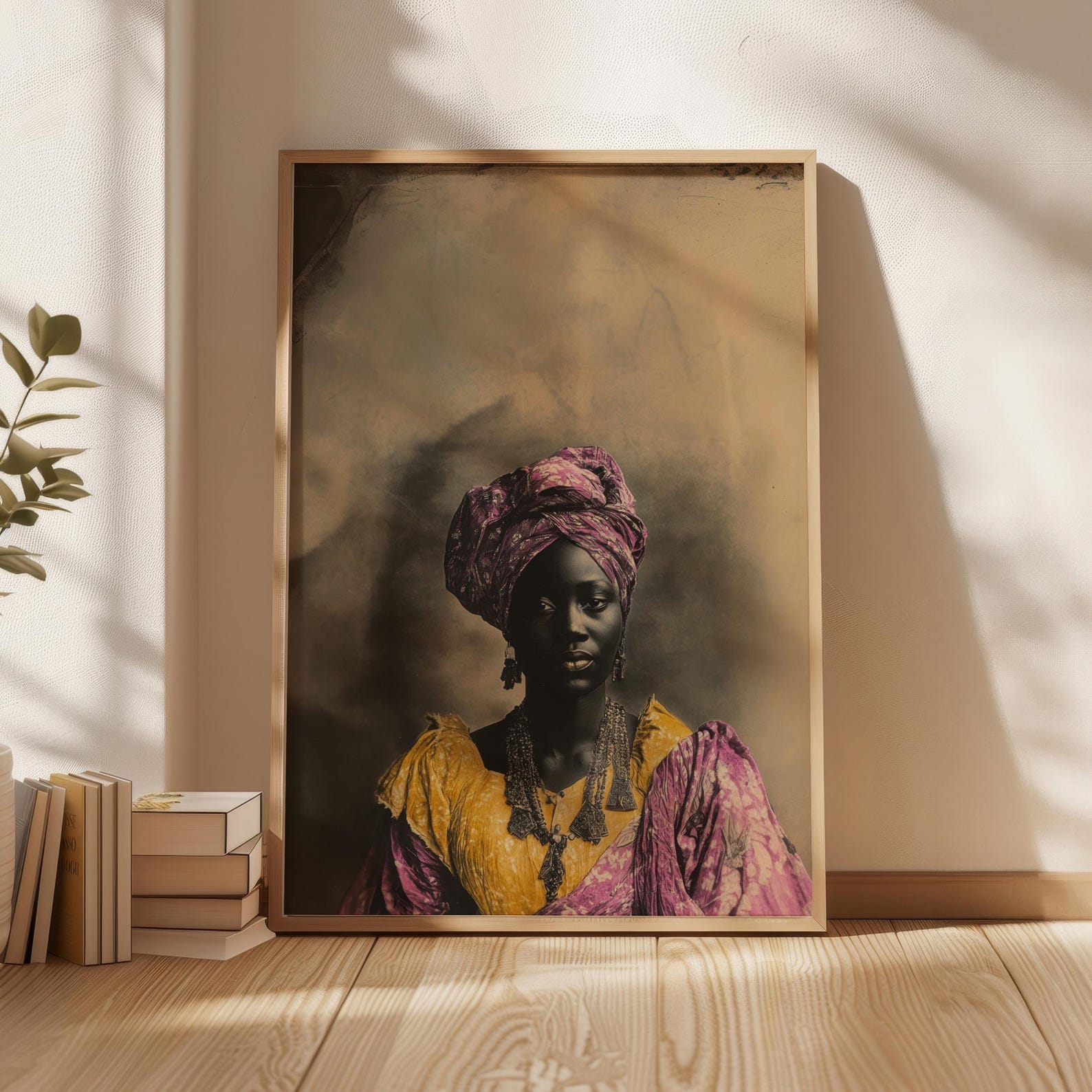 African Royal Woman Poster, Antique Style Wall Art, Digital Art Prints ...